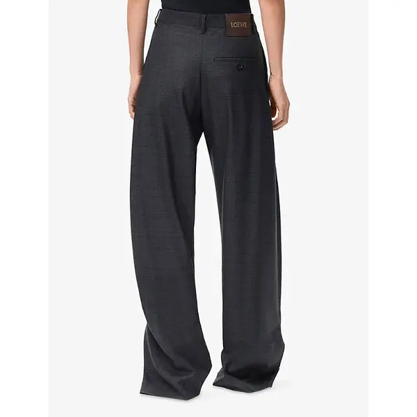 Loewe Pleated Adjustable-belt Wool Trousers