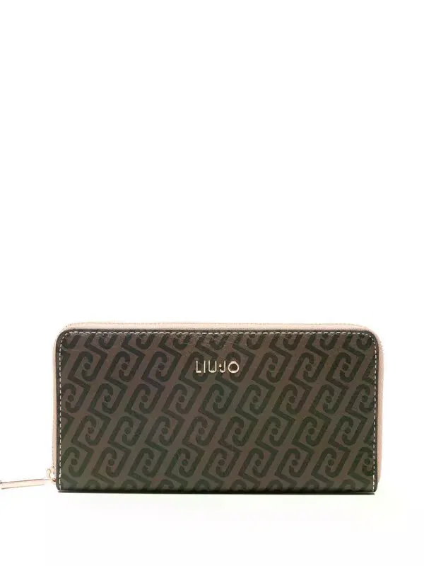 Liu Jo Large Monogram Zip Wallet - Brown