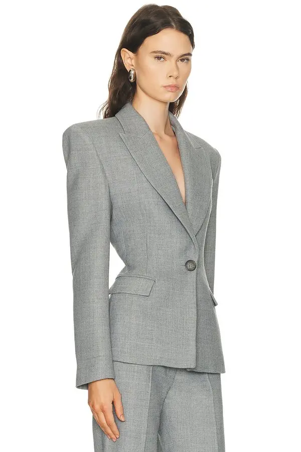 Alex Perry Single Breasted Contour Blazer - Grey