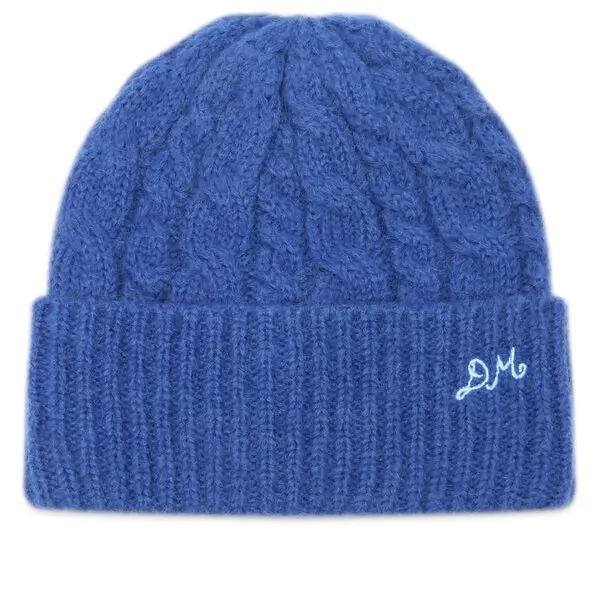 DAMSON MADDER Cable Knit Beanie - Cobalt