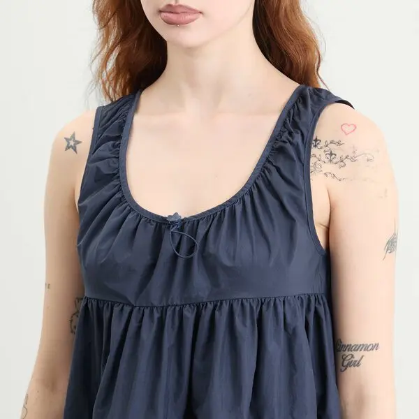 Cecilie Bahnsen Aino Dress In Ripstop - Navy