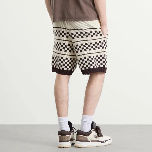 Amiri Checkered Mesh Shorts - Alabaster