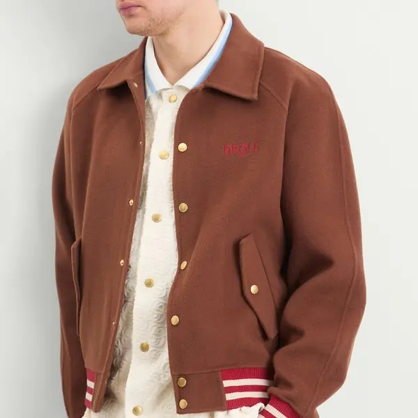 Drole De Monsieur Wool Bomber Jacket - Chocolate