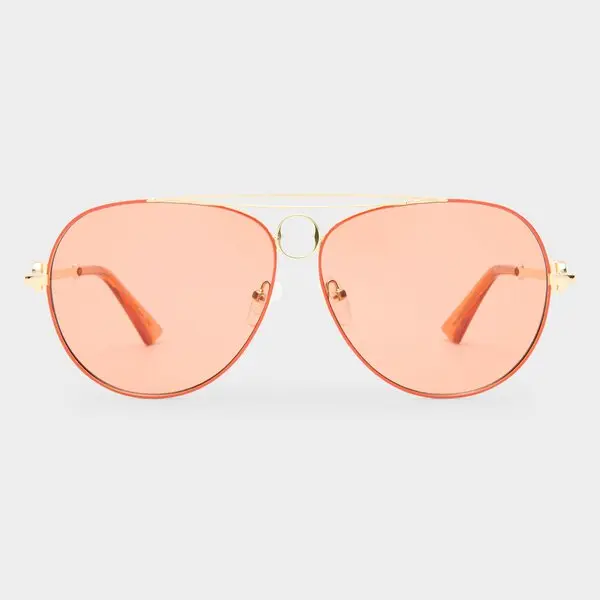 Le Specs Abracadabra Sunglasses - Bright Gold And Tangerine