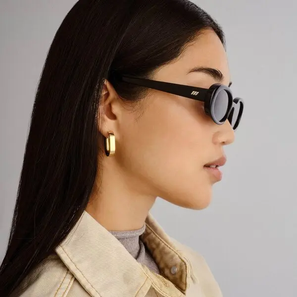 Le Specs Outta Love Oval Sunglasses - Black
