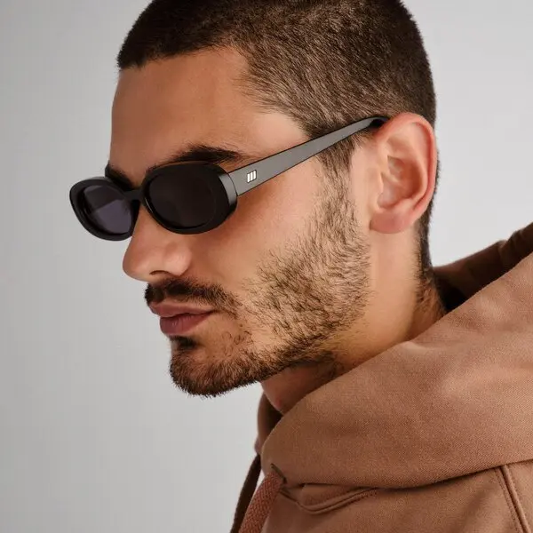 Le Specs Outta Love Oval Sunglasses - Black