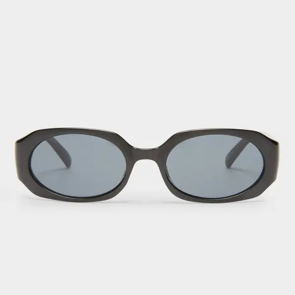 Le Specs Shebang Oval Sunglasses - Black