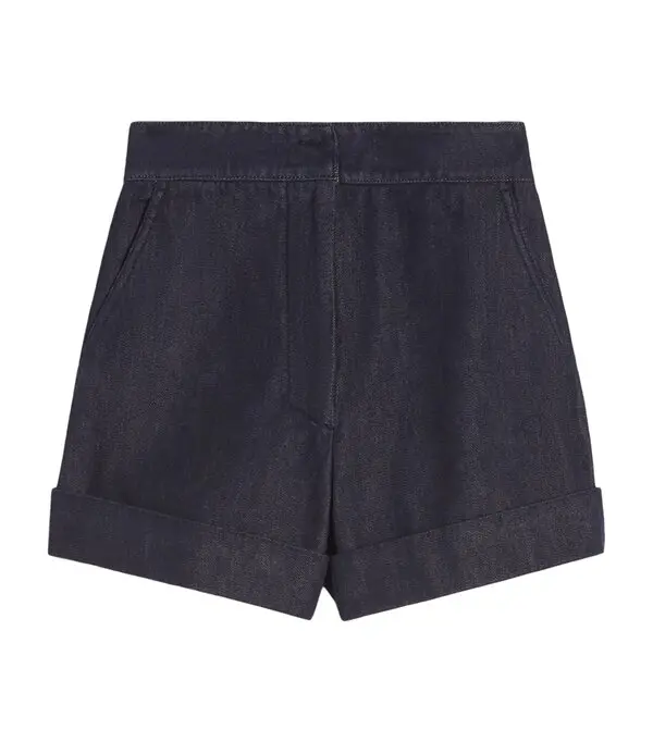 Max Mara Cotton Tailored Shorts - Blue