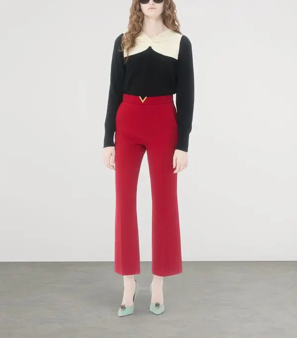 Valentino Garavani Virgin Wool Vlogo Flare Trousers