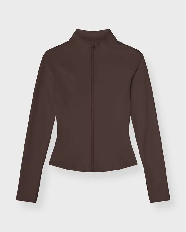 SISTERLY TRIBE Softsculpt Zip Jacket - Espresso