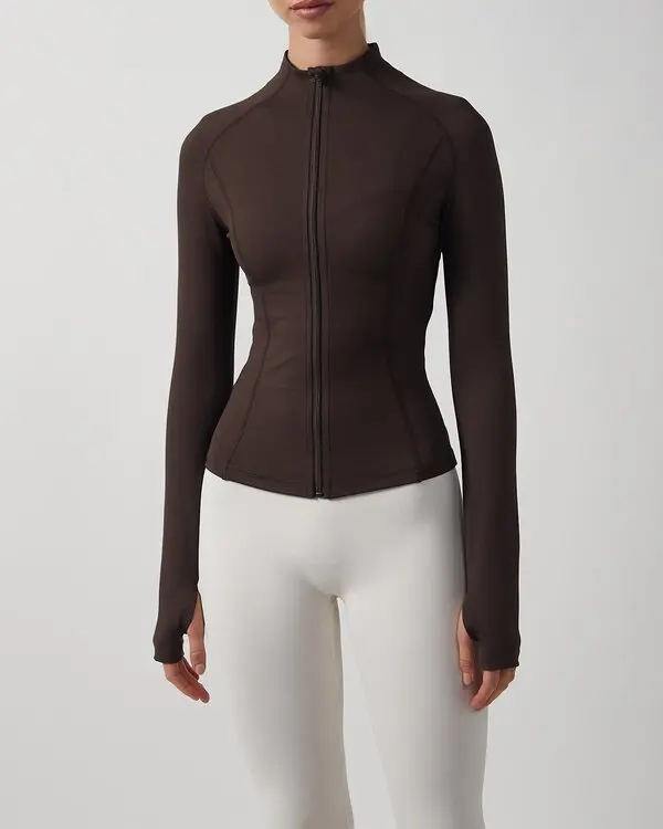 SISTERLY TRIBE Softsculpt Zip Jacket - Espresso