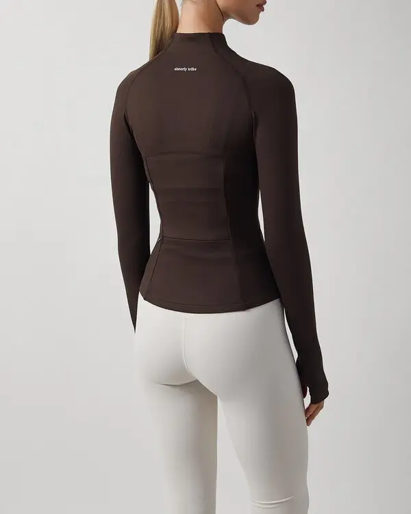 SISTERLY TRIBE Softsculpt Zip Jacket - Espresso