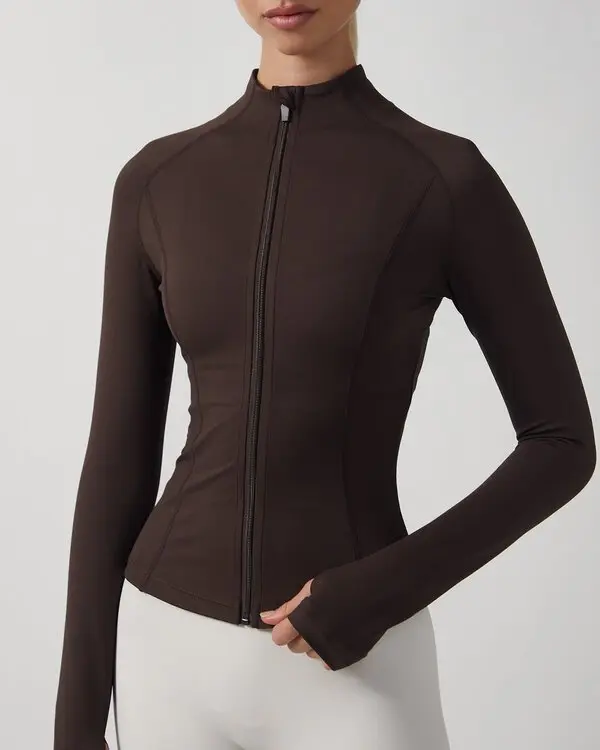 SISTERLY TRIBE Softsculpt Zip Jacket - Espresso