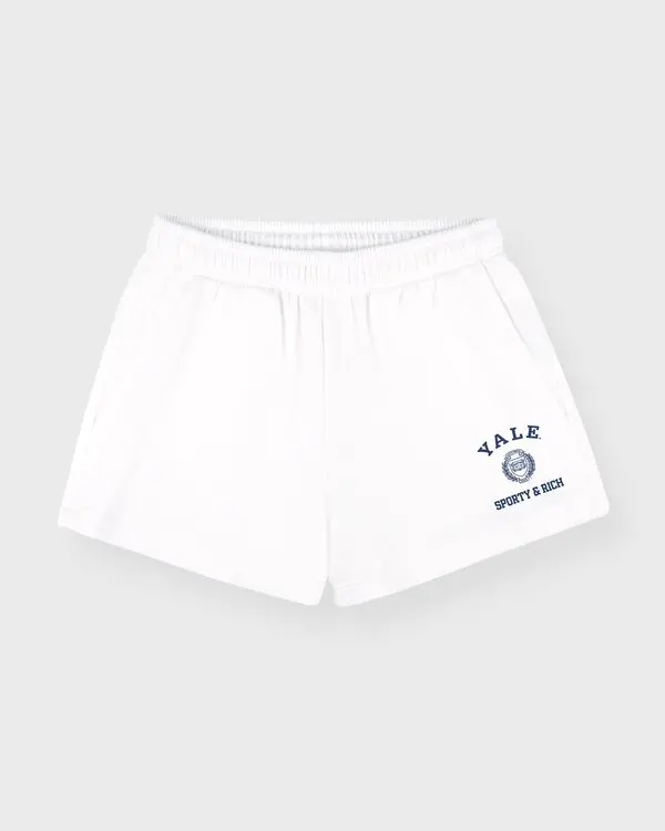 SPORTY & RICH Veritas Soft Disco Shorts - White