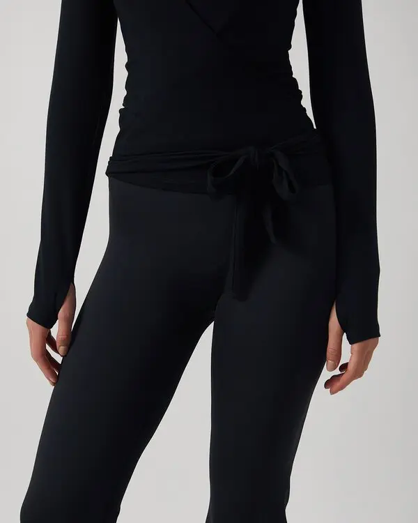 SISTERLY TRIBE Soft Ballet Wrap Top - Black