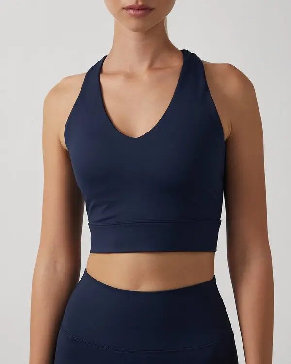 SISTERLY TRIBE Softsculpt V-neck Cross Back Bra - Navy