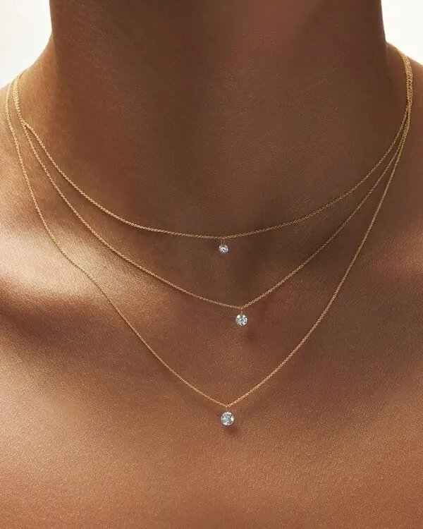 CBYC Floating Lab Diamond Necklace - Gold