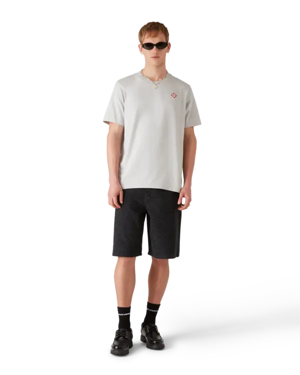 Casablanca Grey Diamond Logo Short Sleeve T-shirt