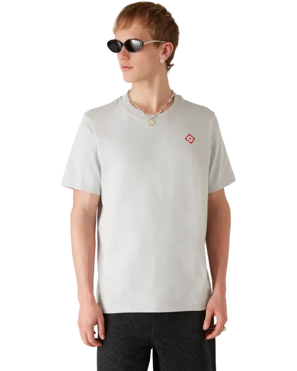 Casablanca Grey Diamond Logo Short Sleeve T-shirt