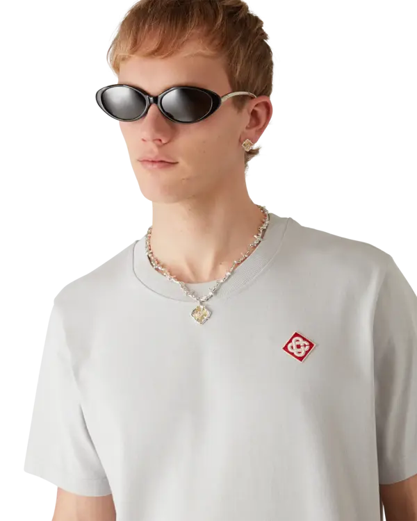 Casablanca Grey Diamond Logo Short Sleeve T-shirt