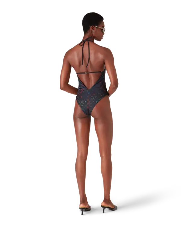 Casablanca Monogram Plunge Swimsuit - Multicolor
