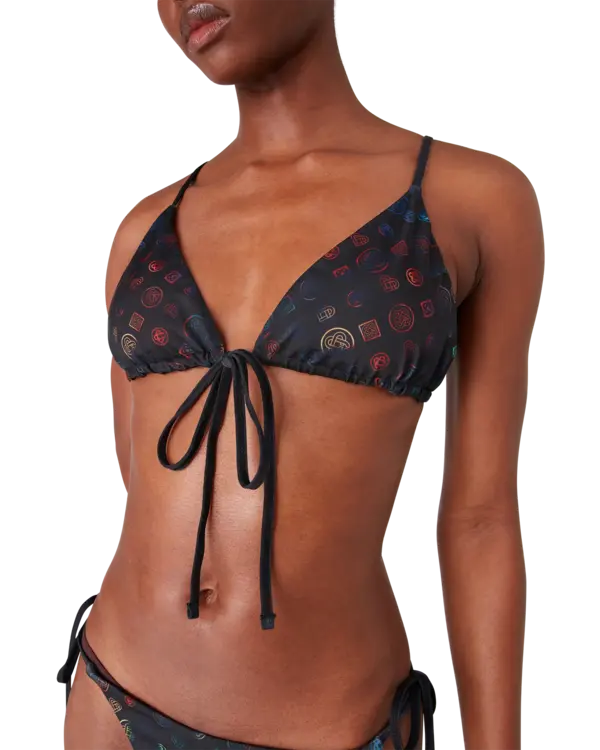 Casablanca Monogram String Triangle Bikini Top