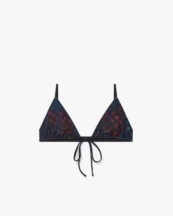 Casablanca Monogram String Triangle Bikini Top - Multicolor
