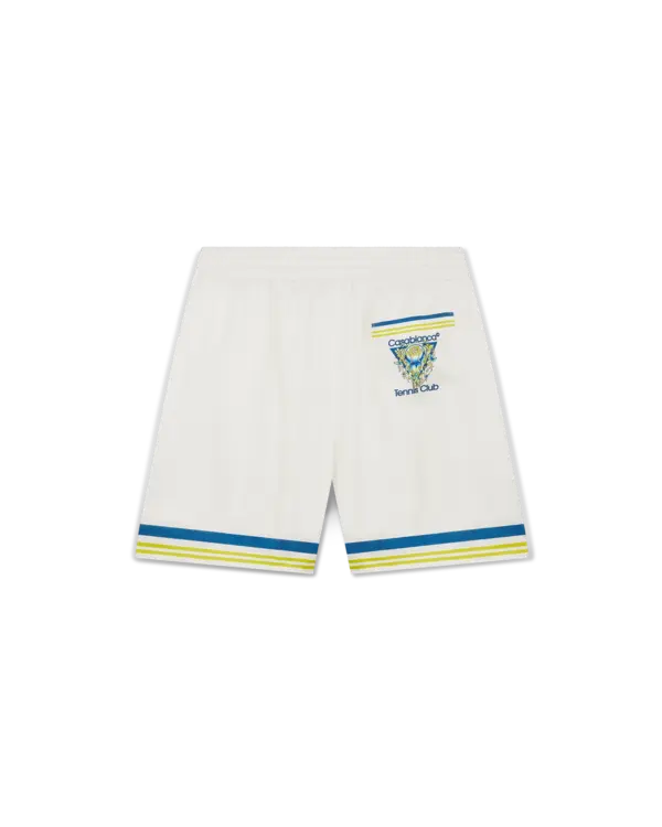 Casablanca Flaming Tennis Club Icon Silk Shorts - Multicolor