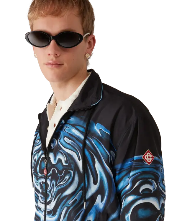 Casablanca Warped Logo Ripple Windbreaker Jacket - Multicolor