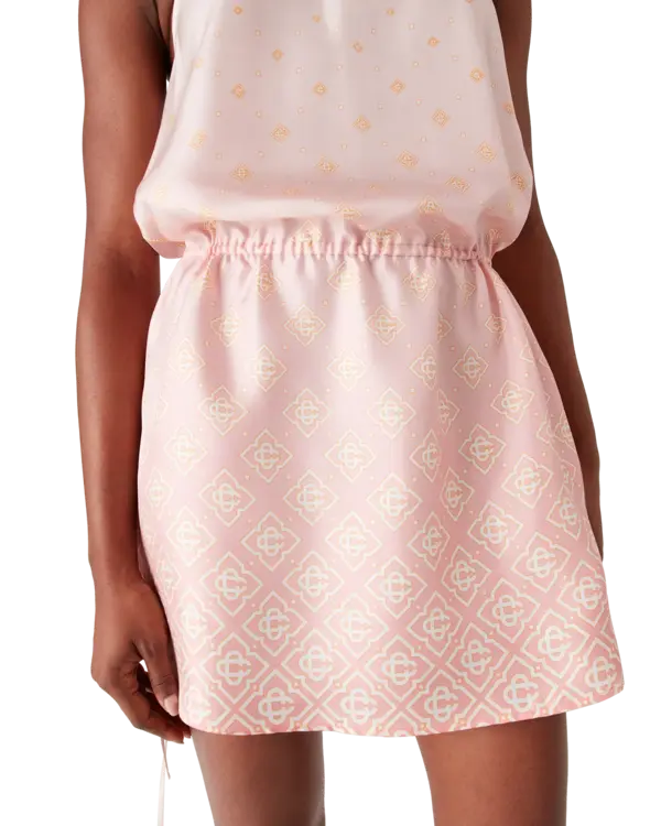 Casablanca Monogram Degrade Silk Mini Dress