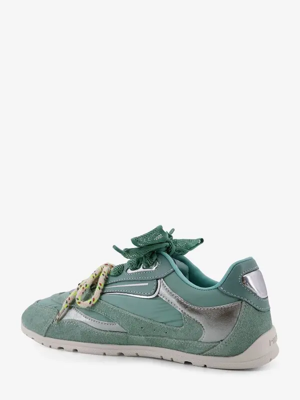 Pinko Yulia Suede And Nylon Insert Lace-up Sneakers - Blue