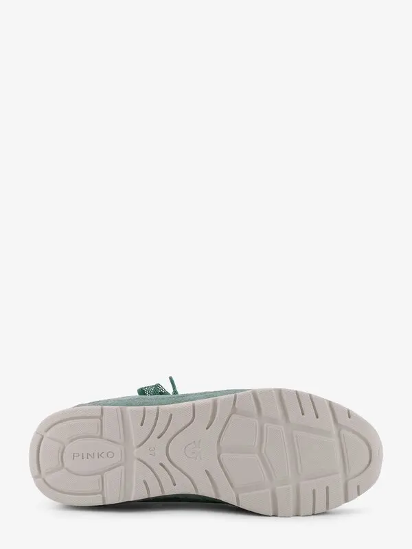 Pinko Yulia Suede And Nylon Insert Lace-up Sneakers - Blue