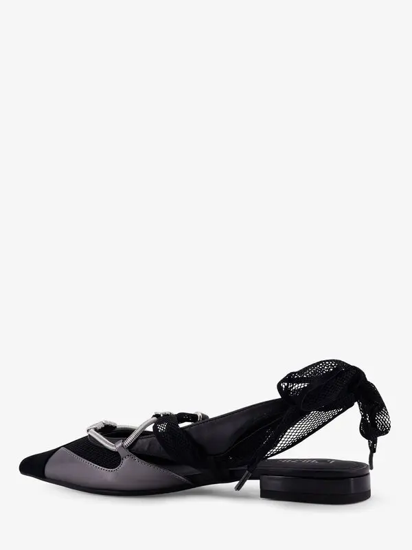 Pinko Gianira Leather With Suede Inserts Slingback Flats