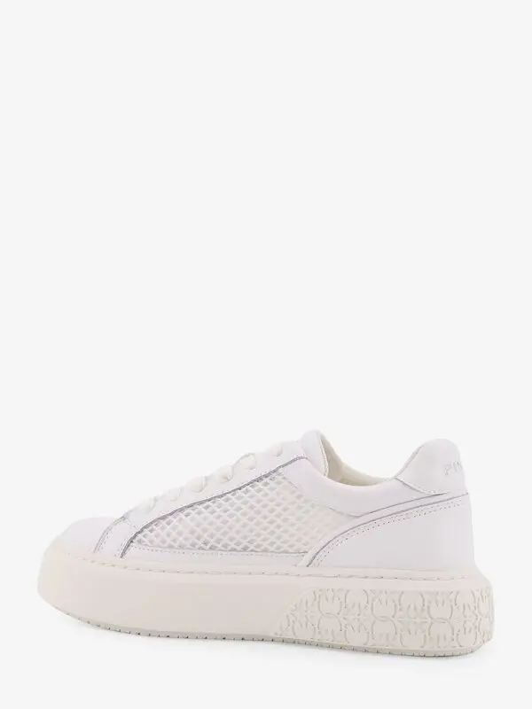 Pinko Yoko Leather Sneakers With Mesh Inserts