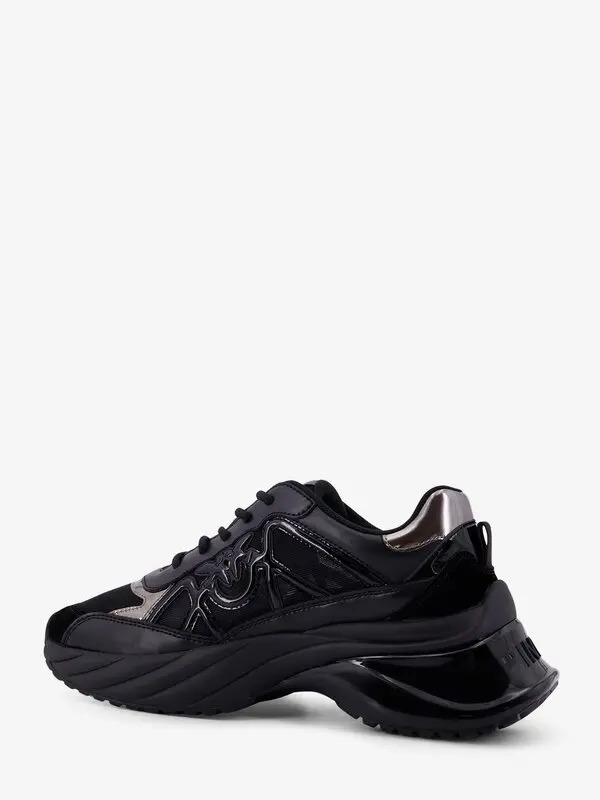 Pinko Ariel 33 Leather And Nylon Inserted Sneakers - Black