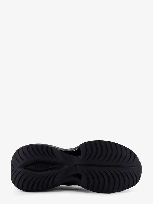 Pinko Ariel 33 Leather And Nylon Inserted Sneakers - Black
