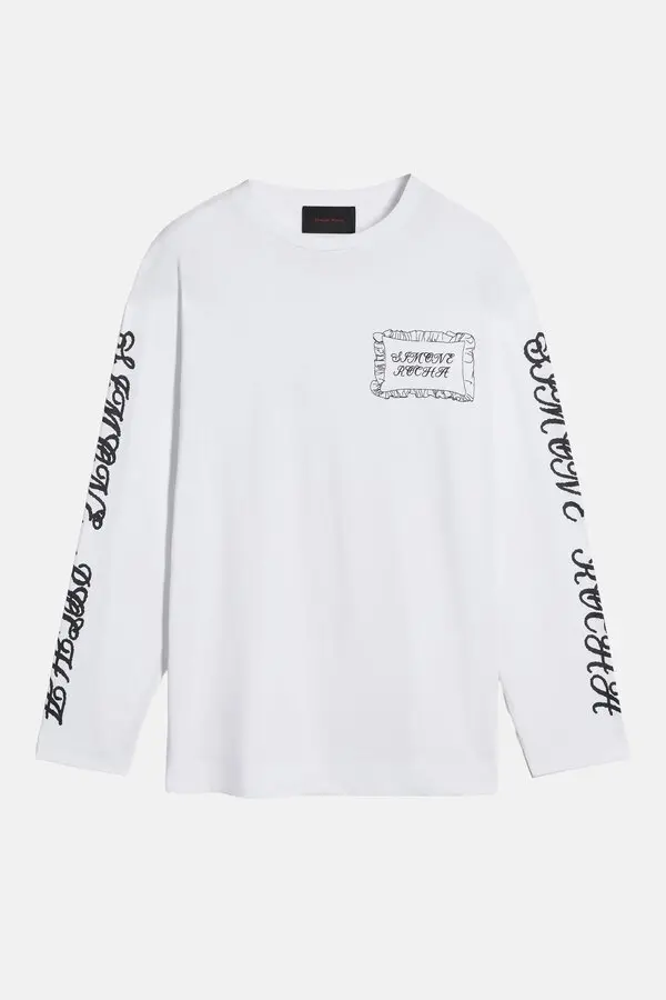 Simone Rocha Long Sleeve T-shirt With Pillowcase Print - White