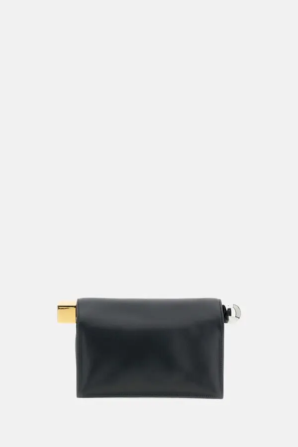 Jacquemus Rounded-square Folded Clutch In Nappa Leather - Black