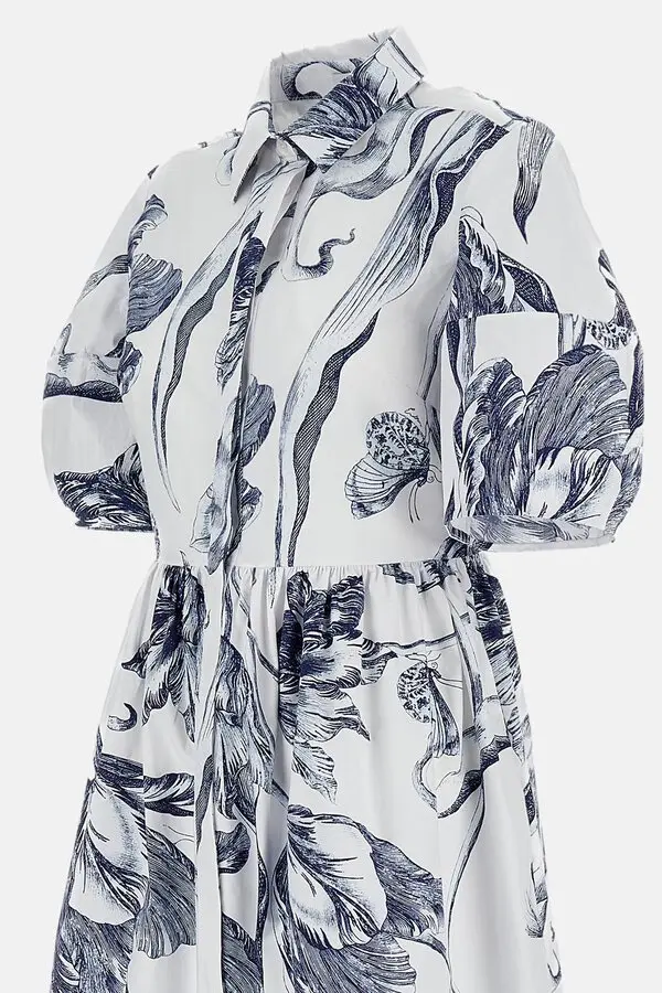 Erdem Short-sleeve Midi Shirt Dress - Multicolor