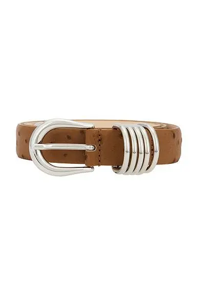 DEHANCHE Hollyhock Ostrich Belt - Camel