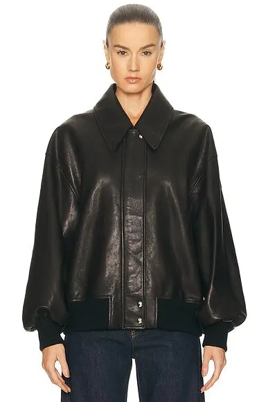 Khaite Shelman Leather Jacket - Black