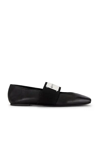 Givenchy Ballerina Flat With Elastic Strap - Black