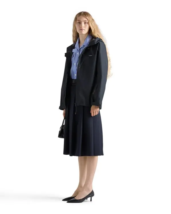 Prada Hopsack And Technical Fabric Midi-skirt