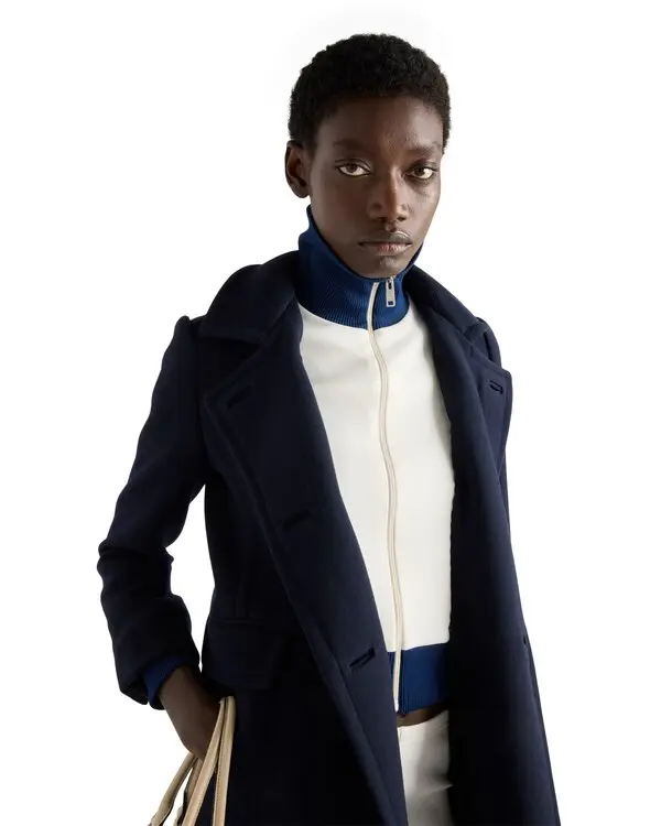 Prada Single-breasted Natté Fabric Coat