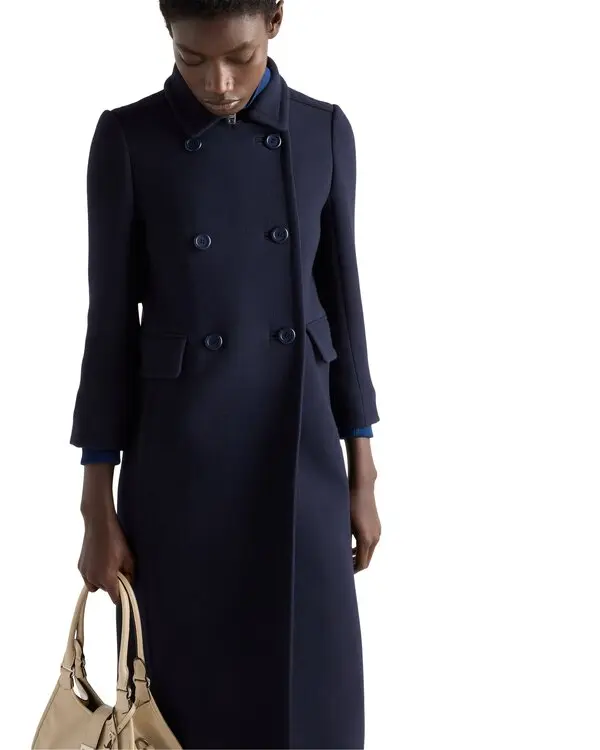 Prada Single-breasted Natté Fabric Coat