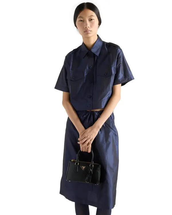 Prada Cropped Taffeta Shirt