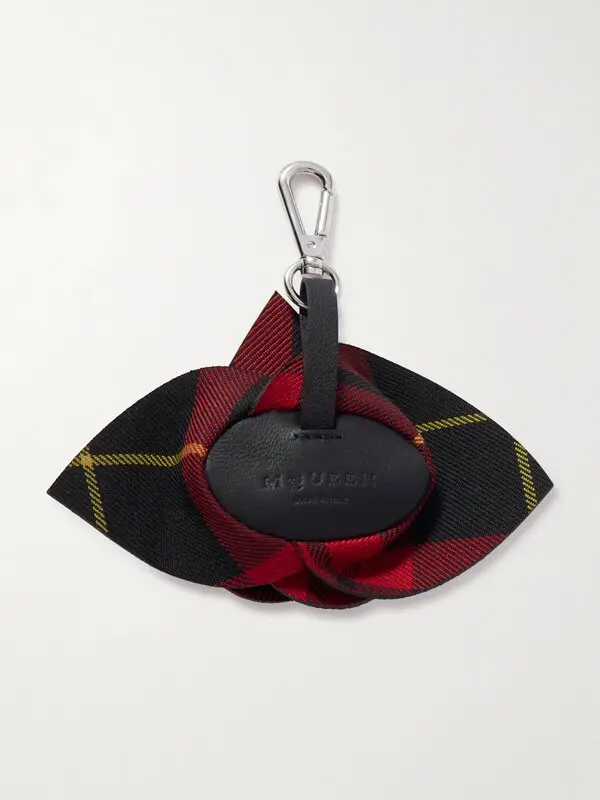 Alexander McQueen Silver-tone Checked Jacquard Bag Charm - Red
