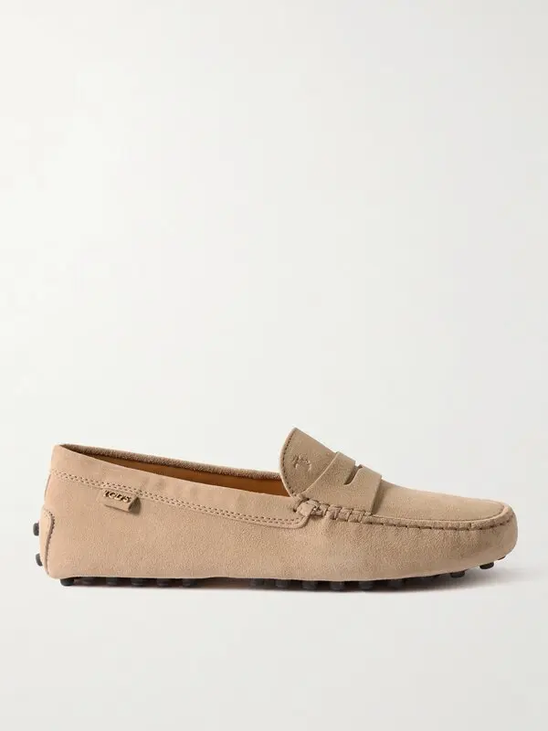 TOD'S Gommino Suede Loafers - Brown