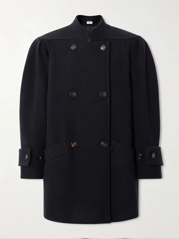 Chloé Wool-blend Double-breasted Coat - Blue