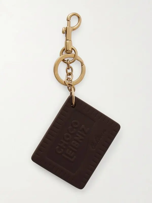 ANYA HINDMARCH Leather And Gold-tone Keychain